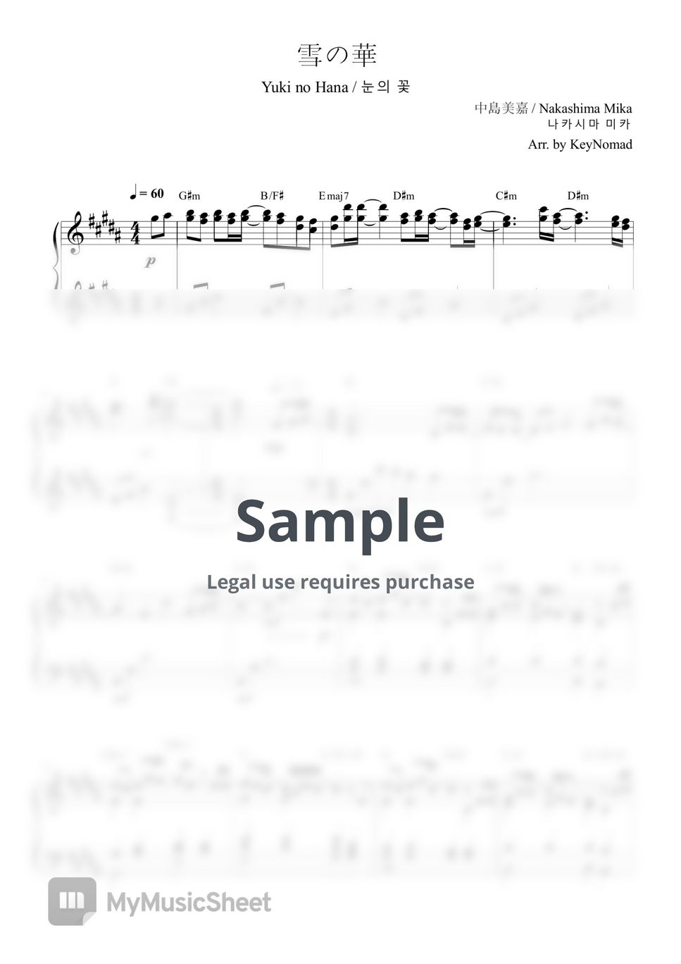 Nakashima Mika - Yuki no Hana Sheets by KeyNomad