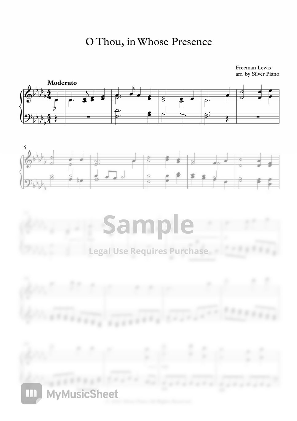 Freeman Lewis 나의 기쁨 나의 소망 되시며 O Thou In Whose Presence 피아노 찬송가