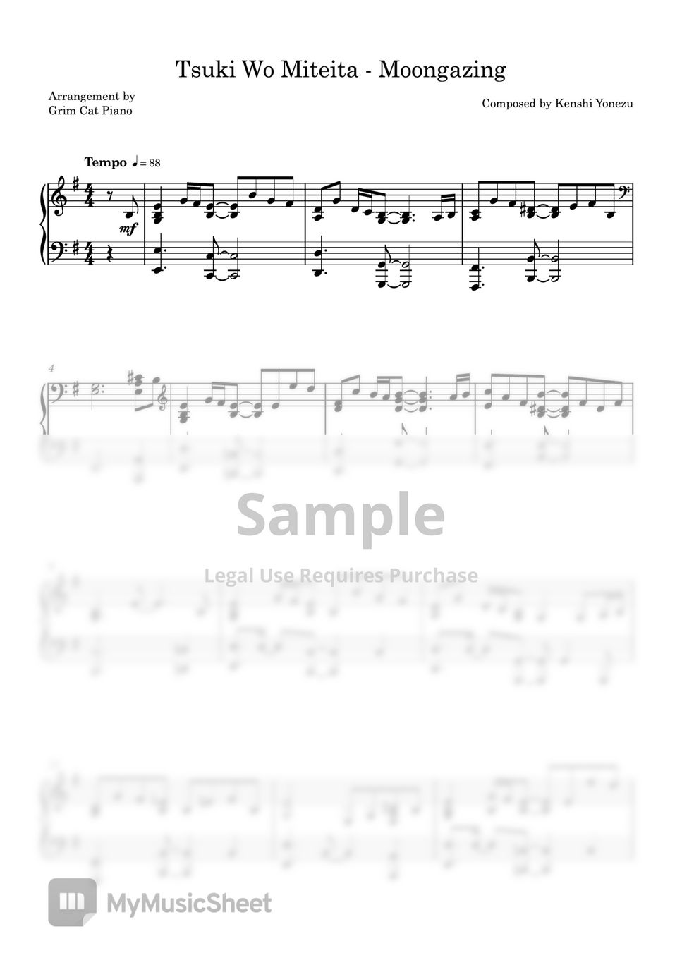 Kenshi Yonezu - Final Fantasy XVI - Tsuki Wo Miteita (Moongazing) (Solo Piano) Sheets by Grim ...