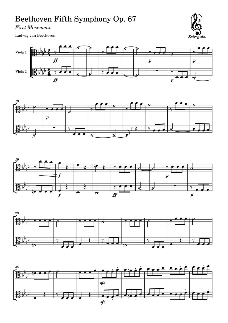 Ludwig van Beethoven - Symphony No. 5 Sheets by Estreguin