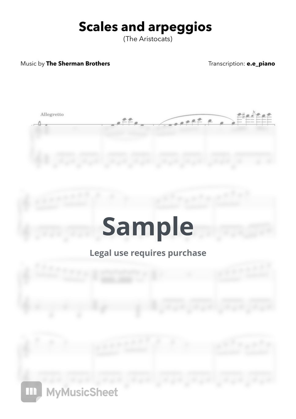 The Sherman Brothers - Scales and Arpeggios Sheet Music by e.e_piano
