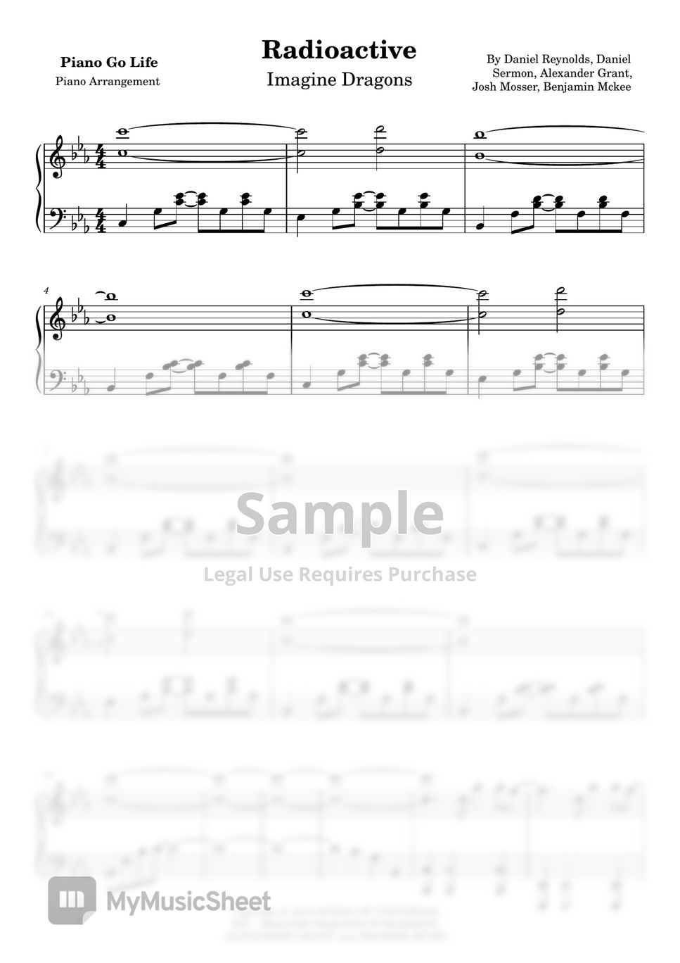 Imagine Dragons - Radioactive Sheet by Piano Go Life