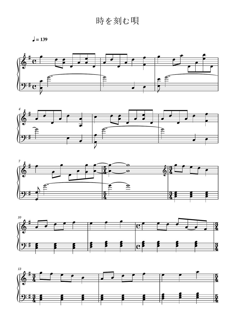 Lia - Ticking song (CLANNAD) Sheet by TTK