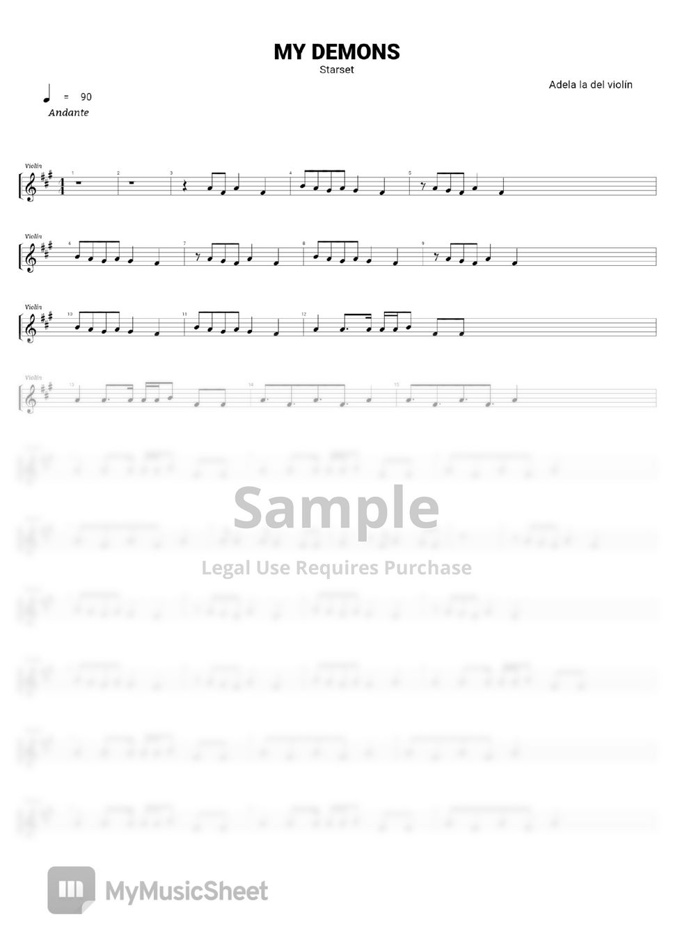 STARSET - MY DEMONS 曲谱 by Adela la del violin