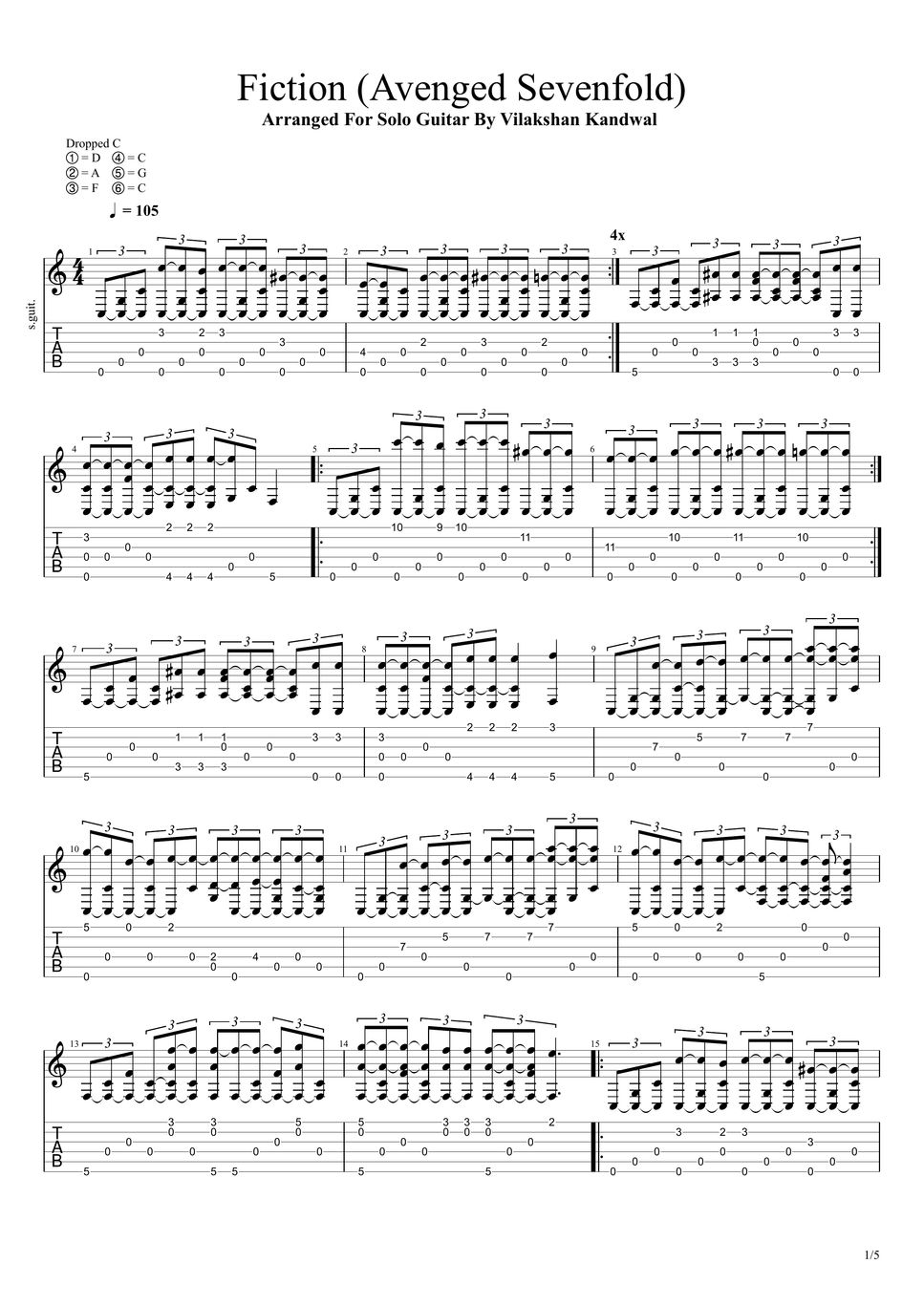 Avenged Sevenfold - Fiction Sheets by Vilakshan Kandwal