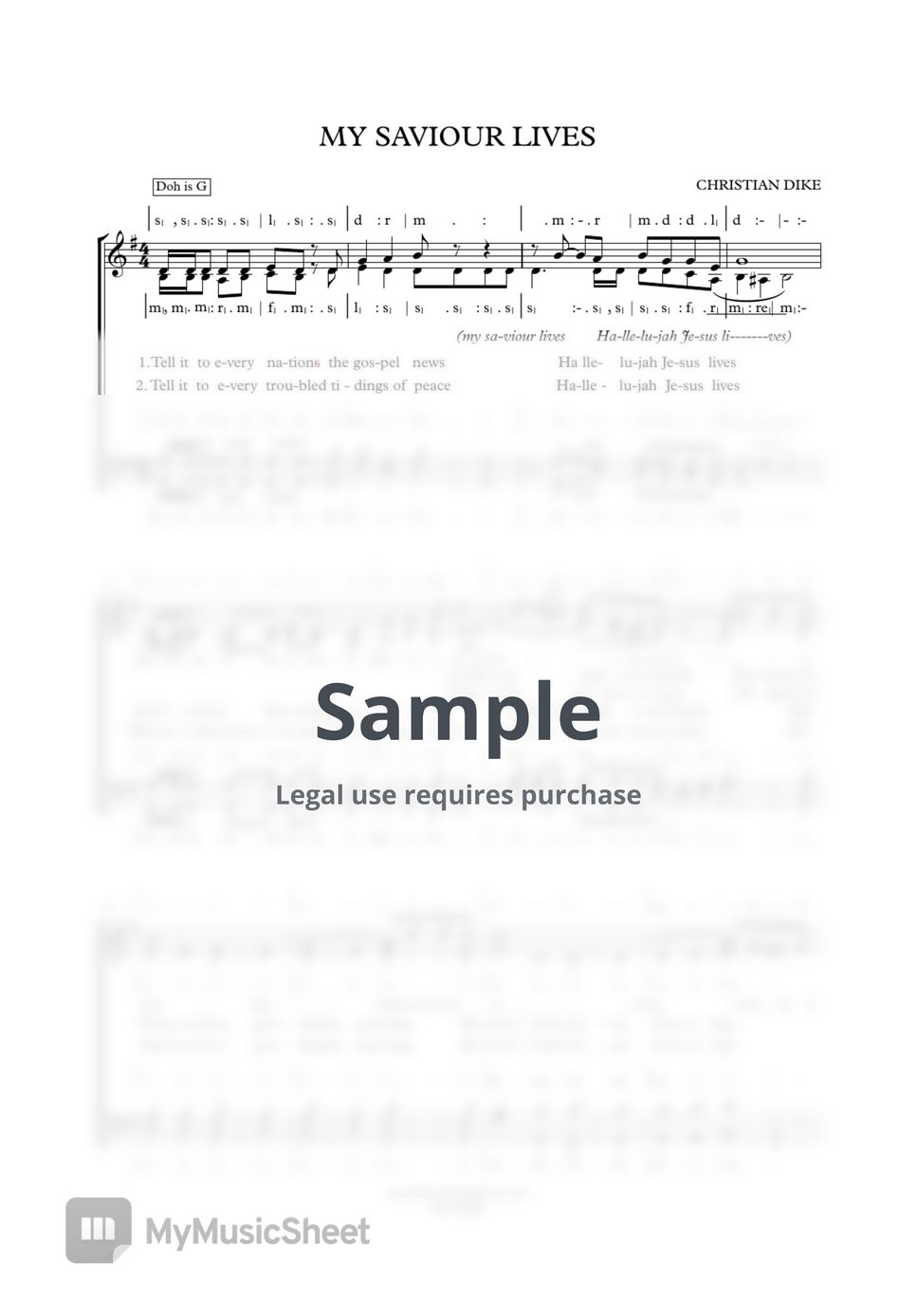 Christian C. Dike - My Saviour Lives 악보 by Christian C. Dike