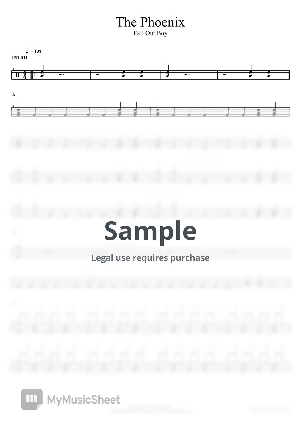 Fall Out Boy - The Phoenix Sheets by COPYDRUM