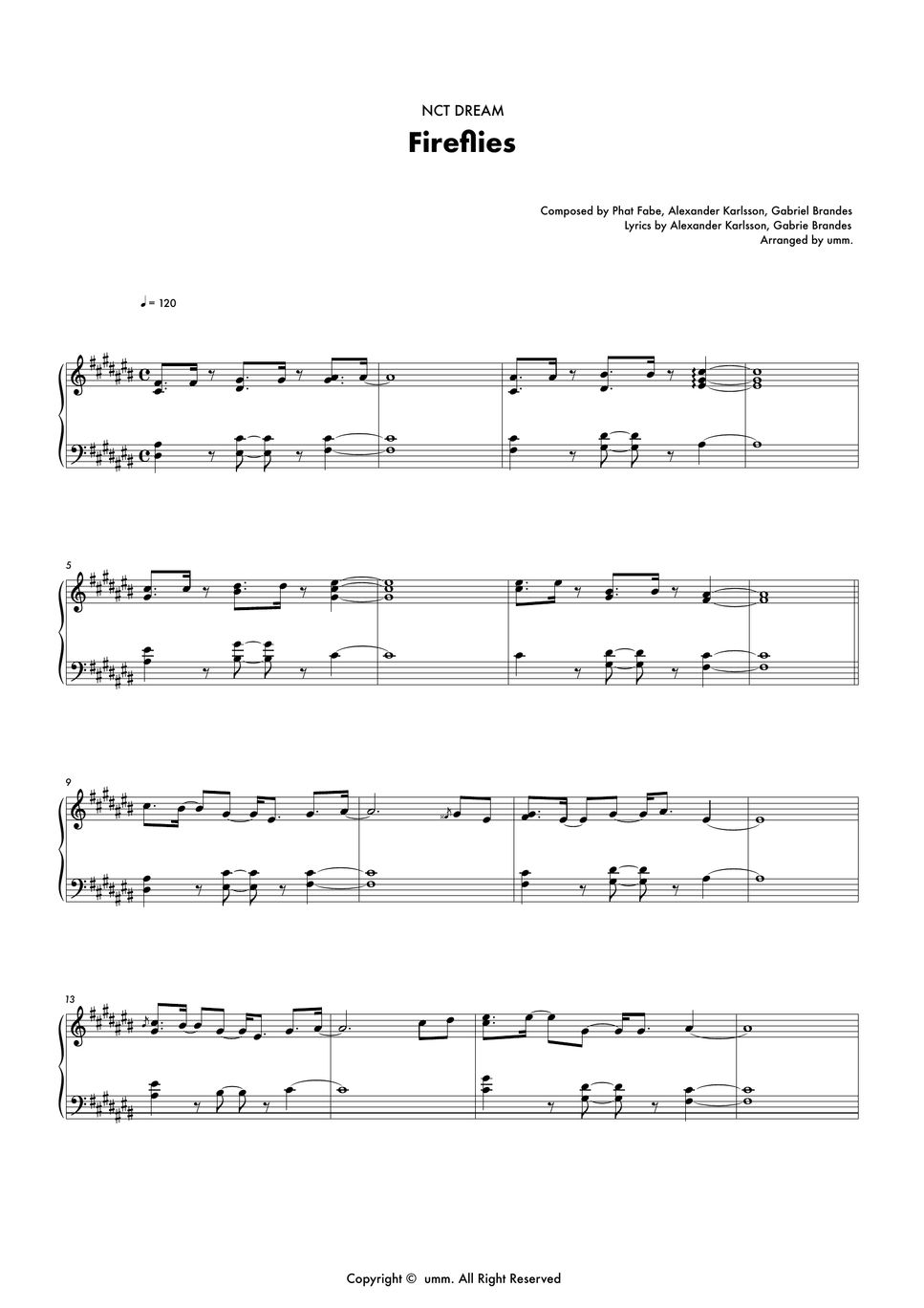 NCT DREAM - Fireflies Sheets by umm.