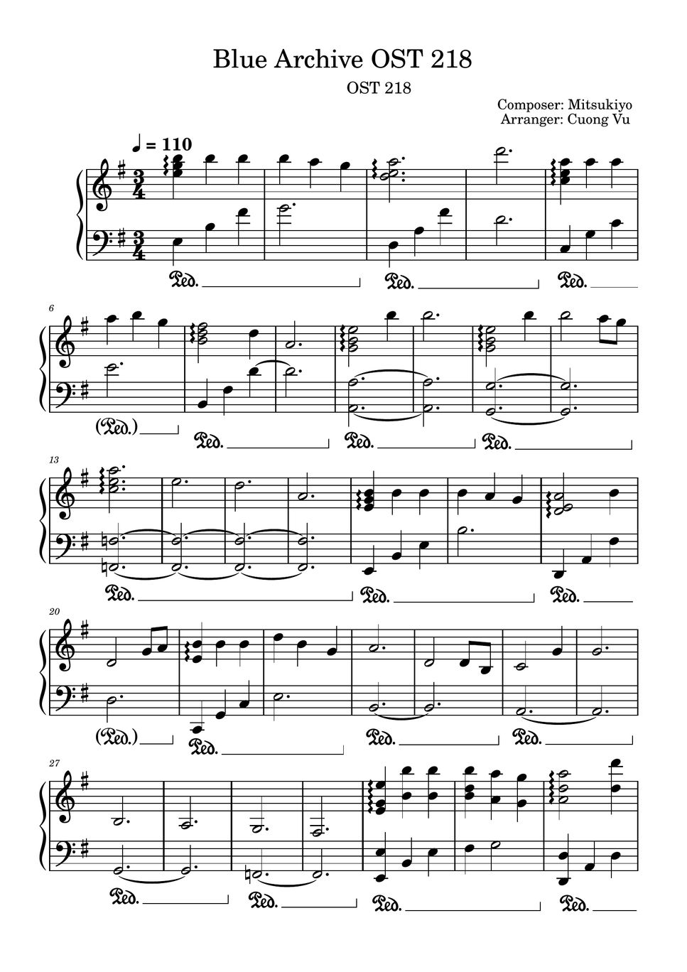 Mitsukiyo - Blue Archive OST 218 Sheets by Cuong Vu