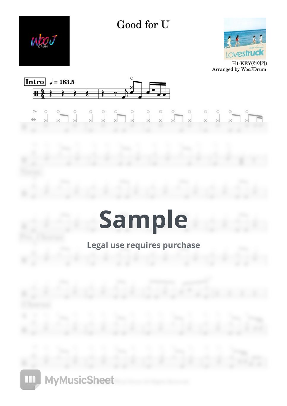 H1-KEY(하이키) - Good for U Sheet Music by WooJDrum