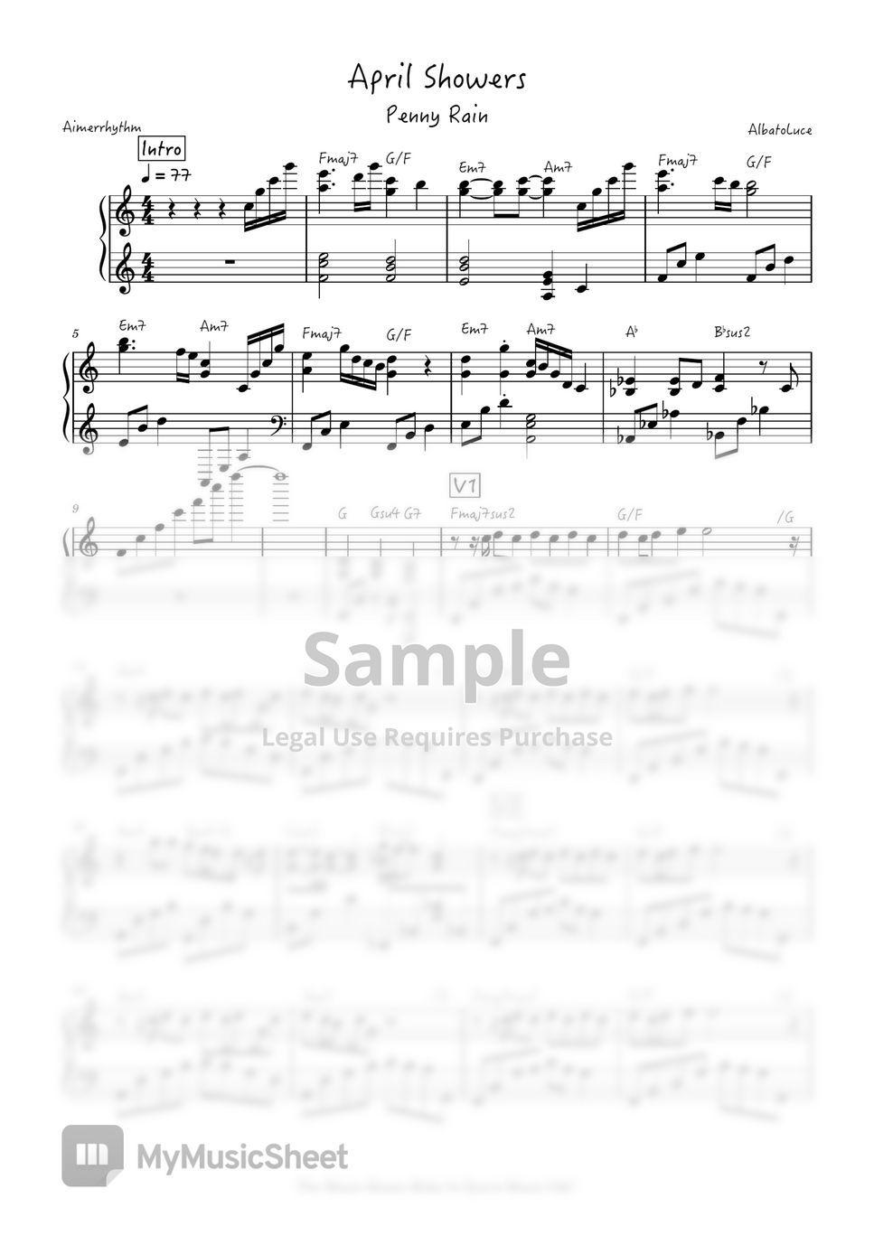 Aimer - April Showers (Penny Rain) 악보 by Zyarie Music OAC