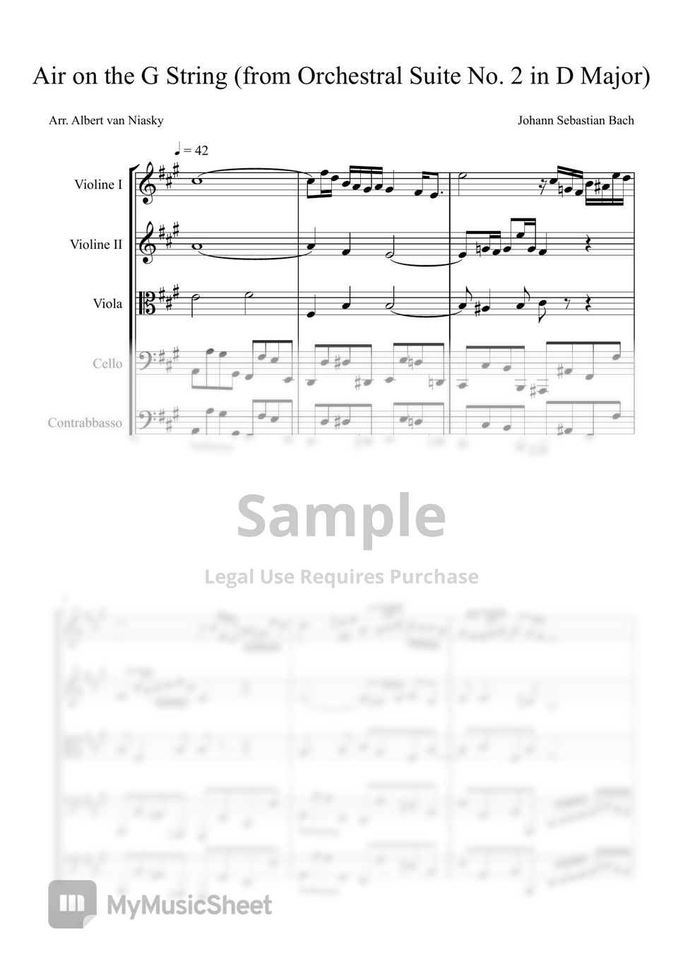 Albert van Niasky - J. S. Bach - Air on the G String - A major key ...