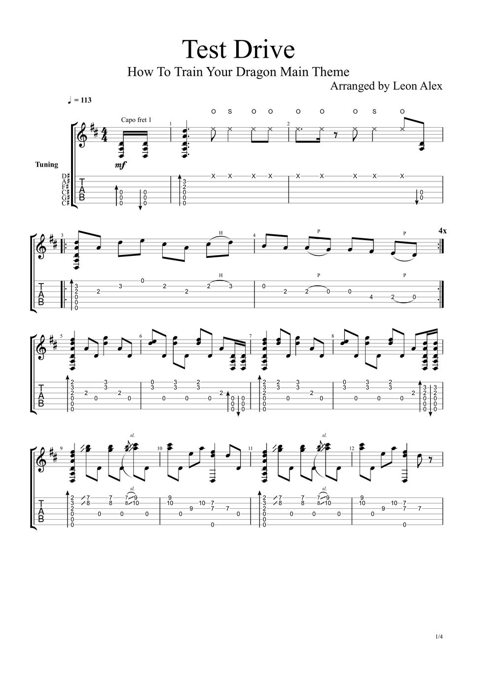 John Powell - Test Drive (From "How To Train Your Dragon") (Fingerstyle ...