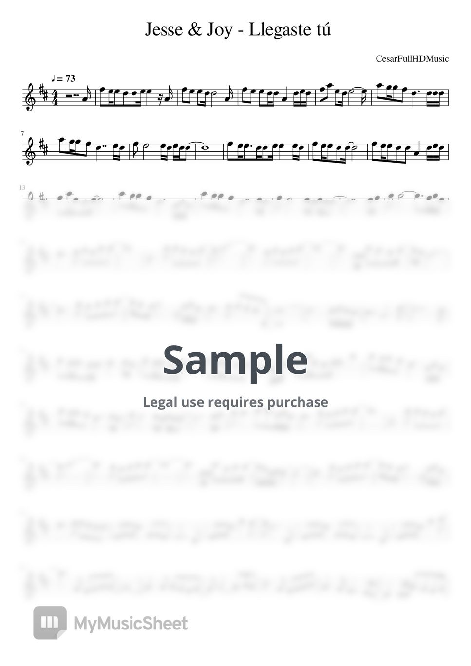 Jesse & Joy - Llegaste tú Sheets