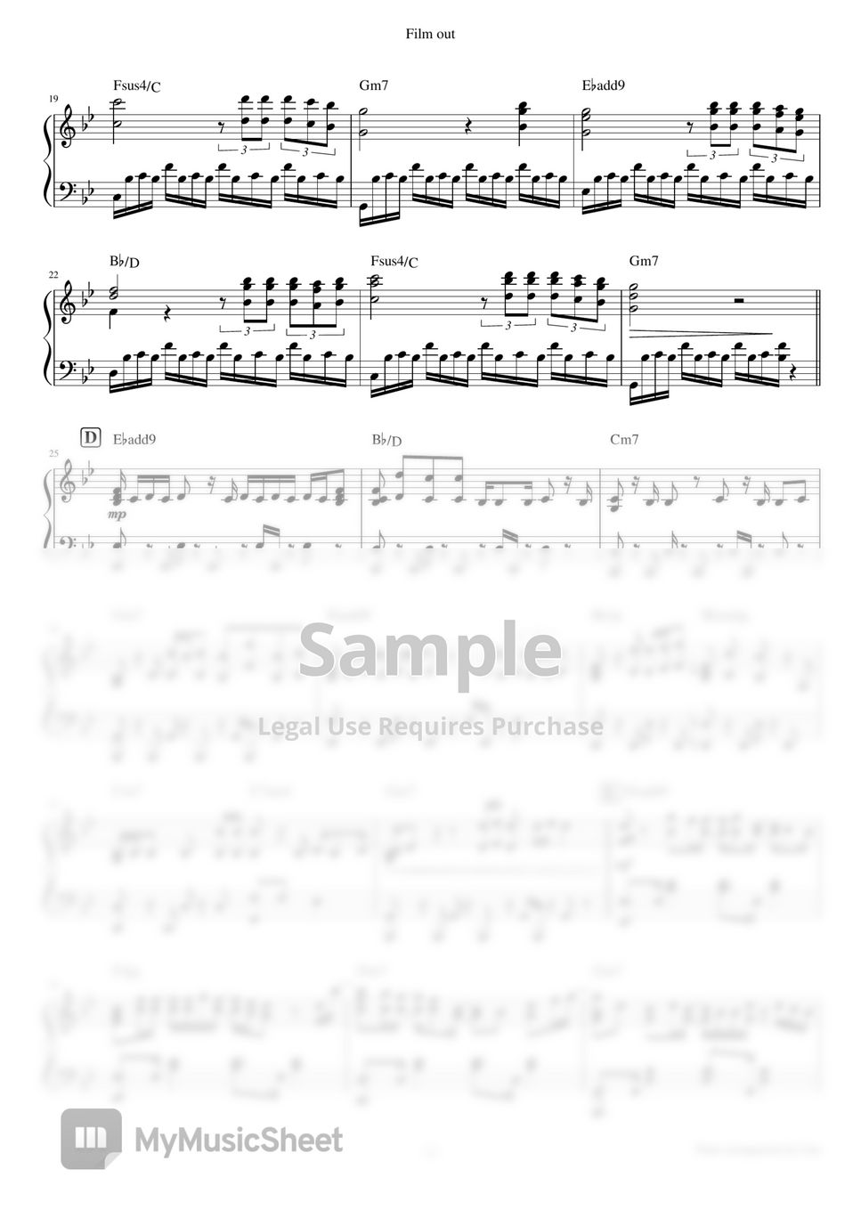 BTS (방탄소년단) - Film out 악보 by fons