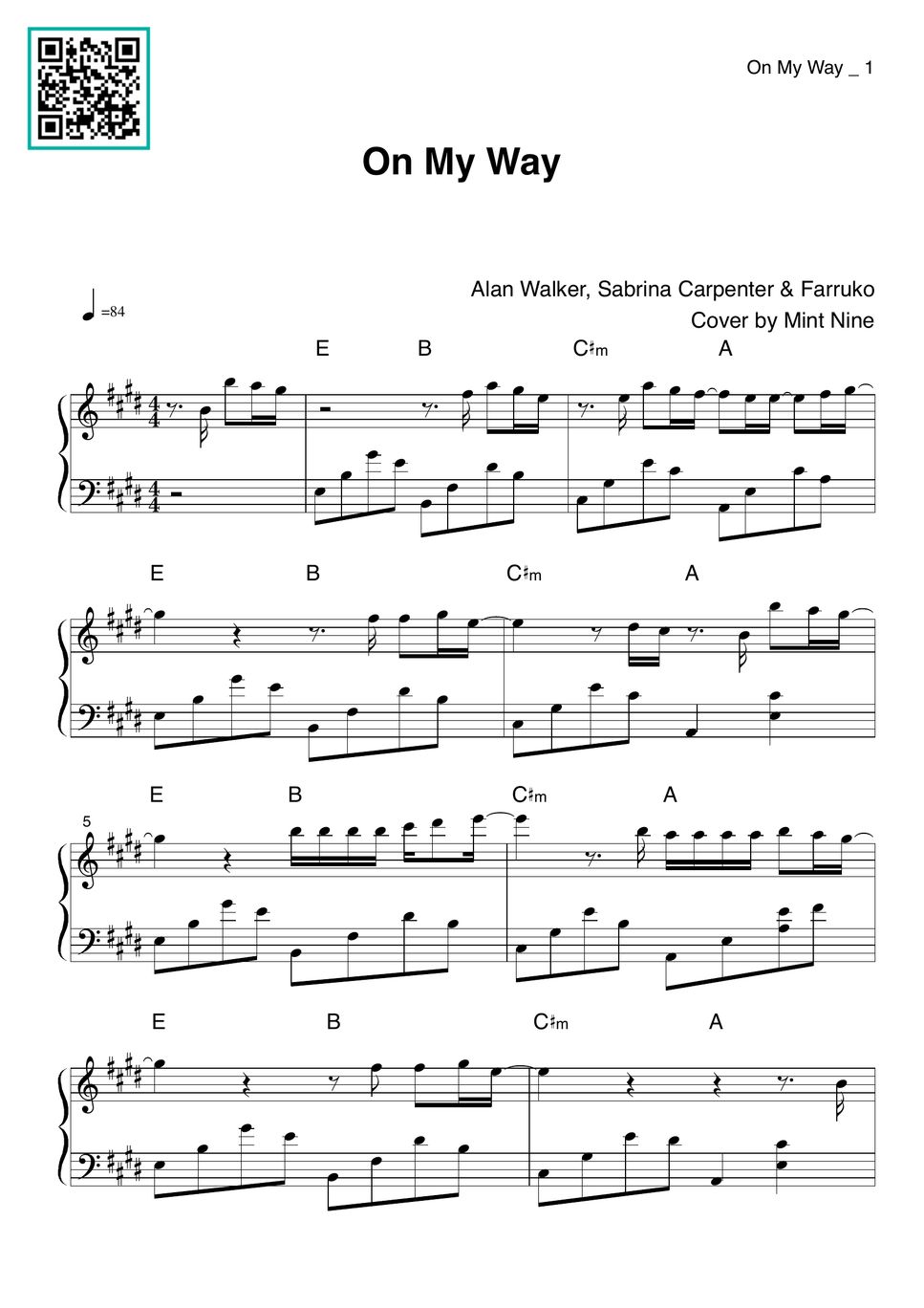 Alan Walker - On My Way Sheets by Mint Nine