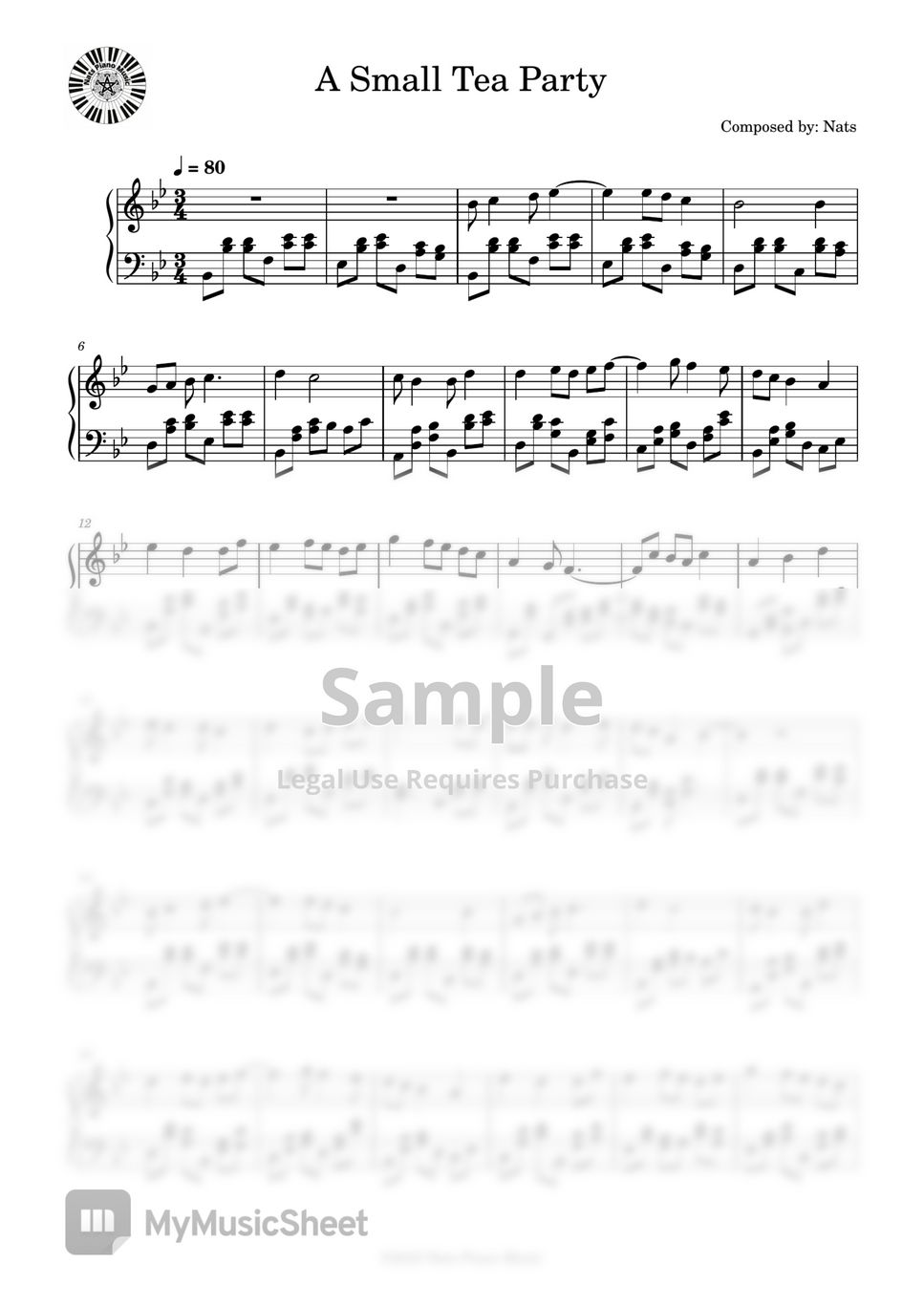 Nats Piano Music - A Small Tea Party Sheets