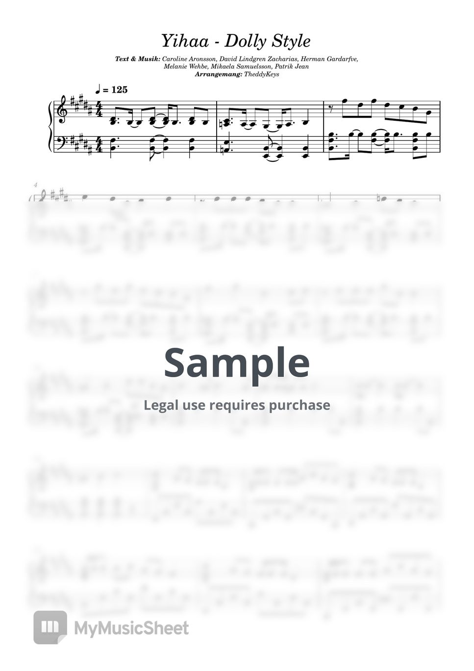 Dolly Style - Yihaa Sheet Music by TheddyKeys