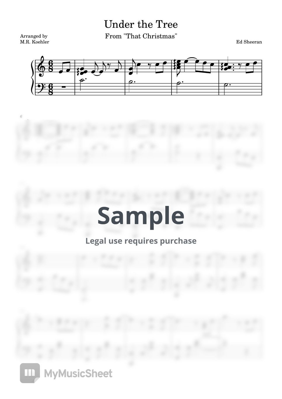 Ed Sheeran - Under the Tree Sheets by Marcia Rosa Koehler