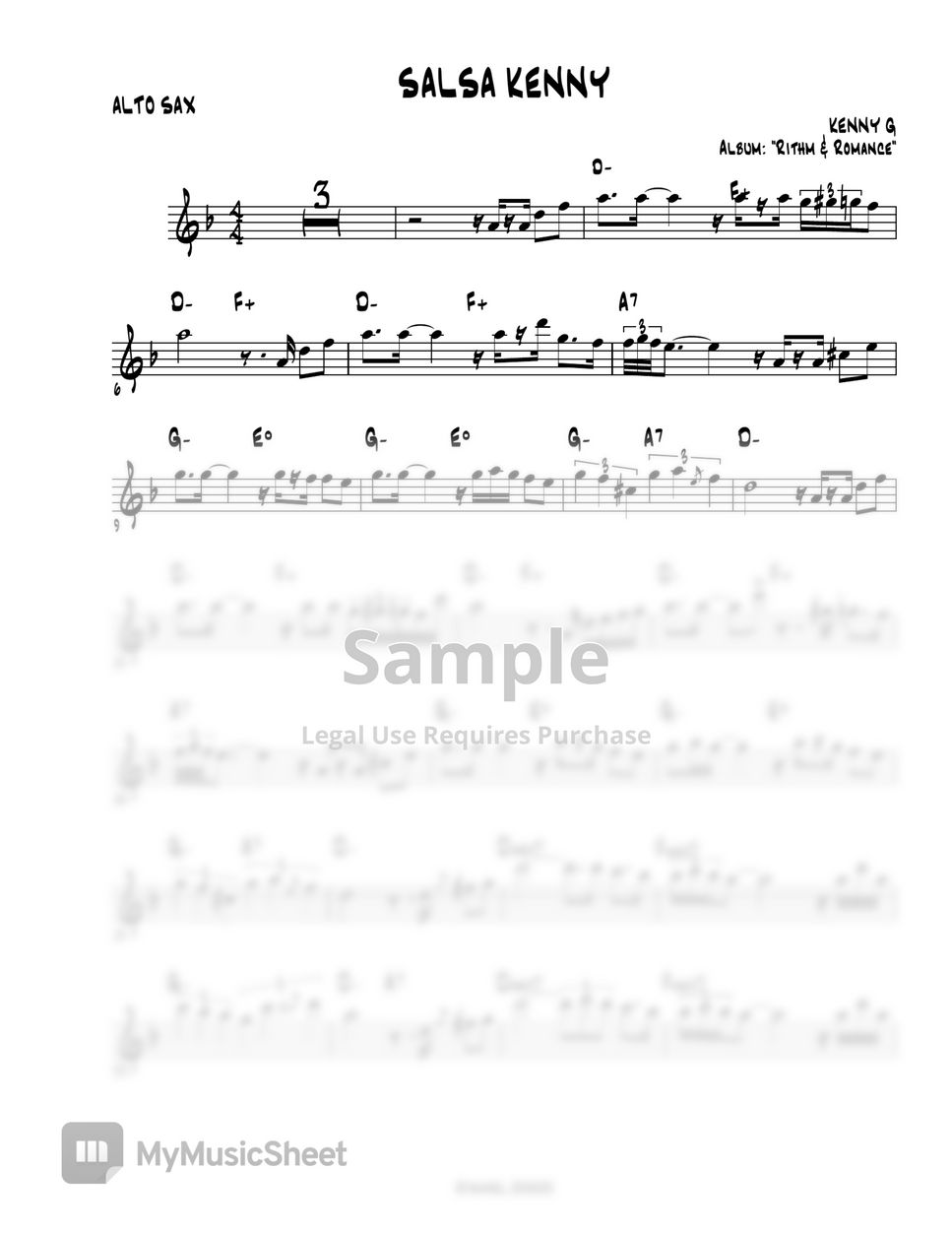 Kenny G - Salsa Kenny Sheets by Ismael Dorado