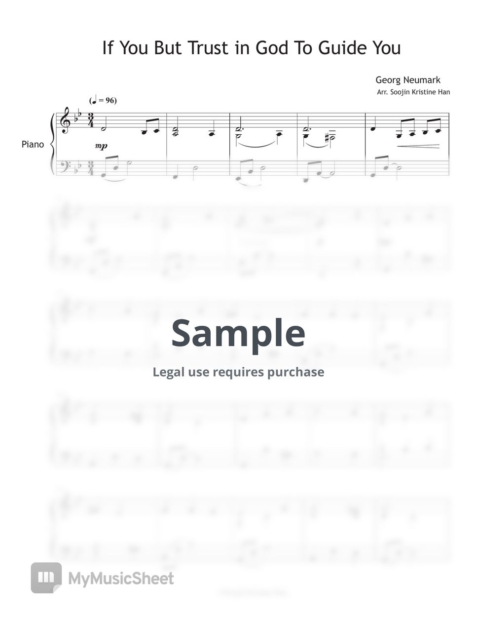 George Neumark - If You But Trust in God to Guide You (piano) 악보 by ...