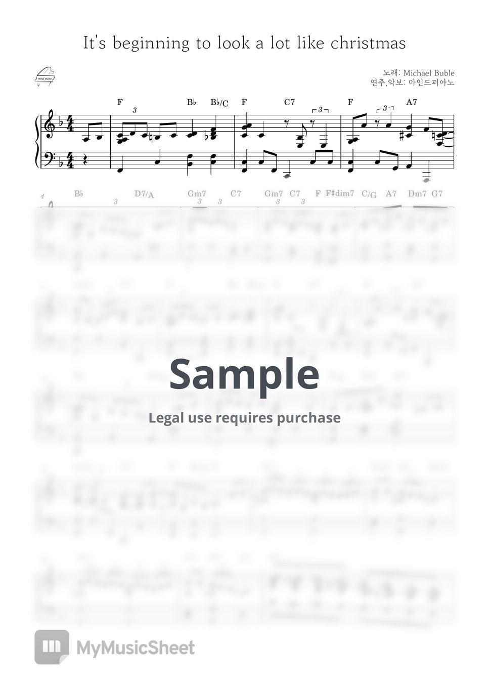 Jazz piano Carol - It's beginning to look a Lot Like Christmas for Solo ...