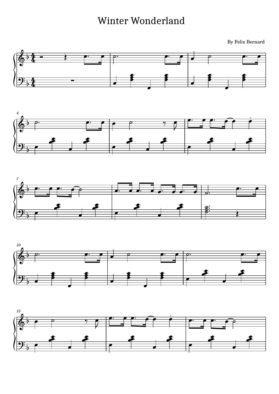 Felix Bernard - Winter Wonderland (For Easy Piano) Sheets by poon
