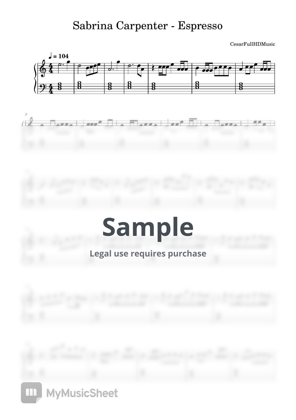 Sabrina Carpenter - Espresso Sheet Music