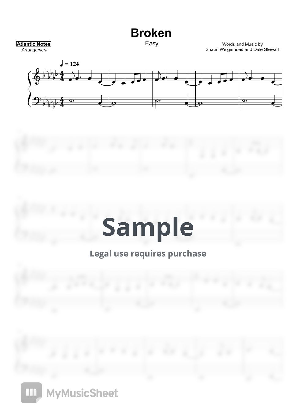 Seether, Amy Lee - Broken Sheet Music by Atlantic Notes