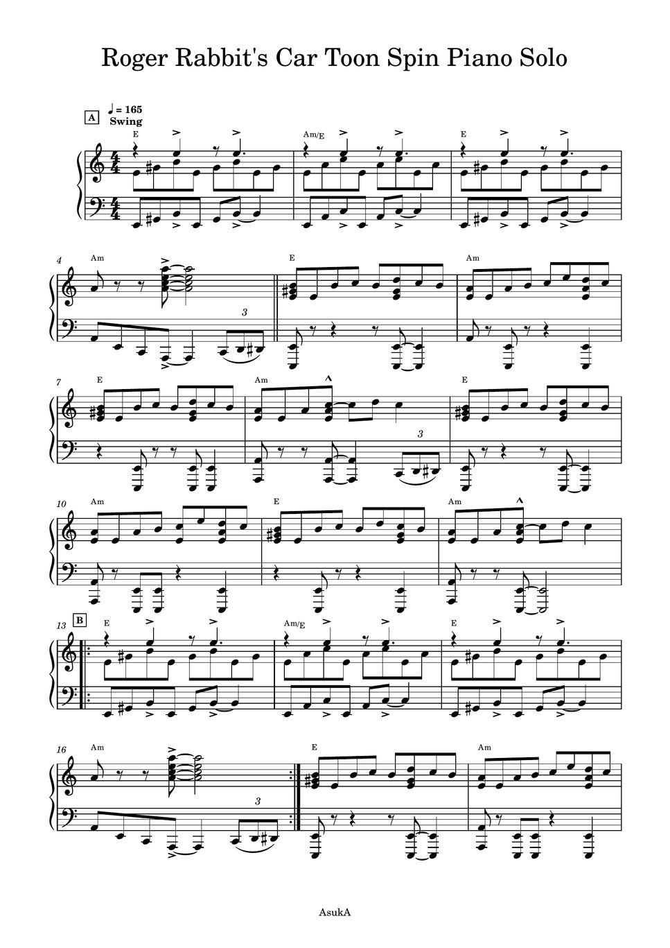 Franz Liszt - Roger Rabbit's Car Toon Spin Piano Solo (ディズニー、ロジャーラビット ...