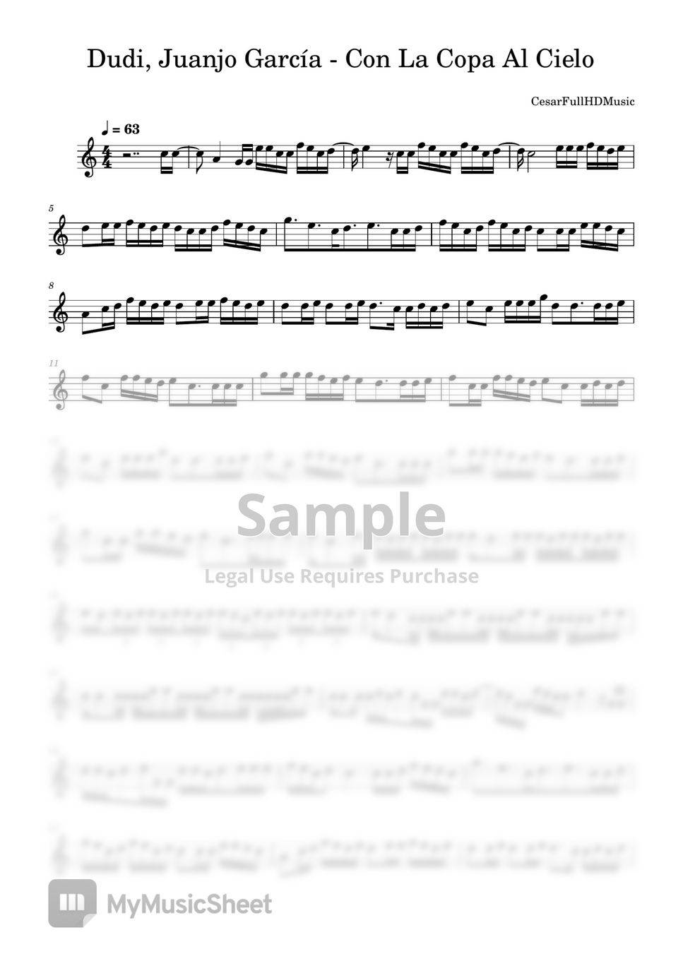 Dudi, Juanjo García - Con La Copa Al Cielo Sheet Music