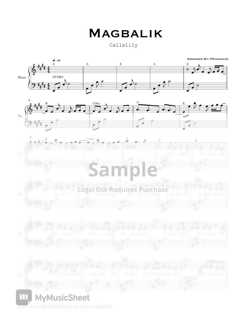 Callalily - Magbalik (Easy Version) Piano Sheet Music PDF | PHianonize ...