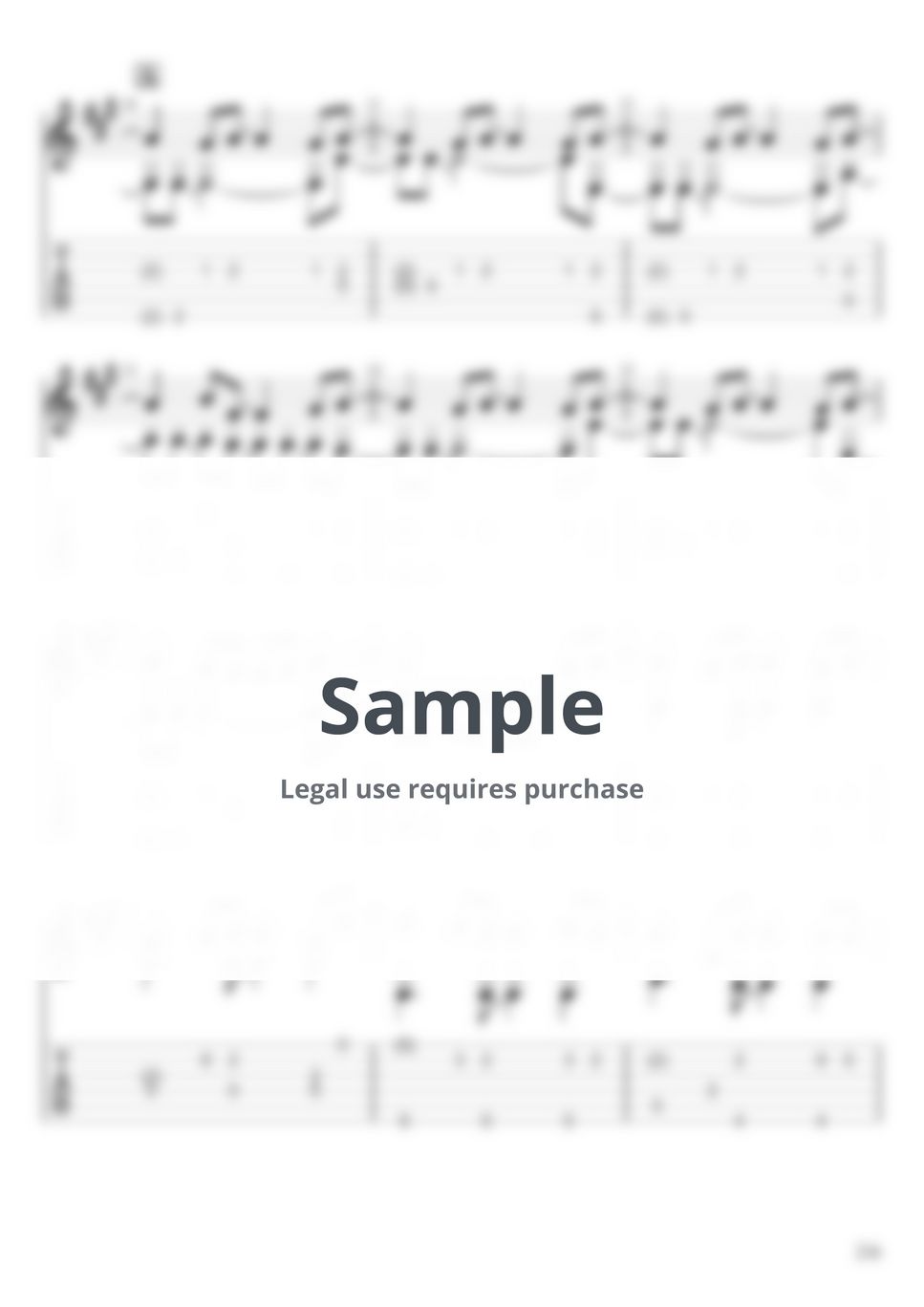 SIX LOUNGE - Without Any Words (Fingerstyle) Partitura by u3danchou