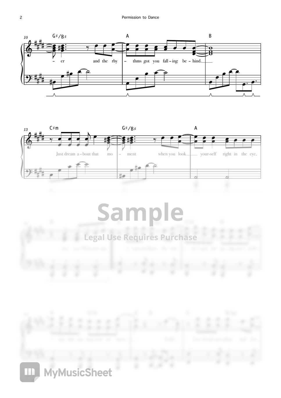 BTS - Permission to Dance Sheet by Aldora Davita