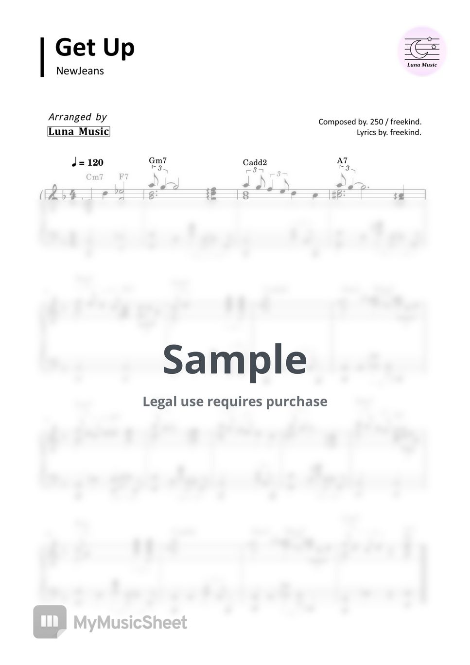 NewJeans - Get Up (Original) 악보 by 𝐋𝐮𝐧𝐚 𝐌𝐮𝐬𝐢𝐜