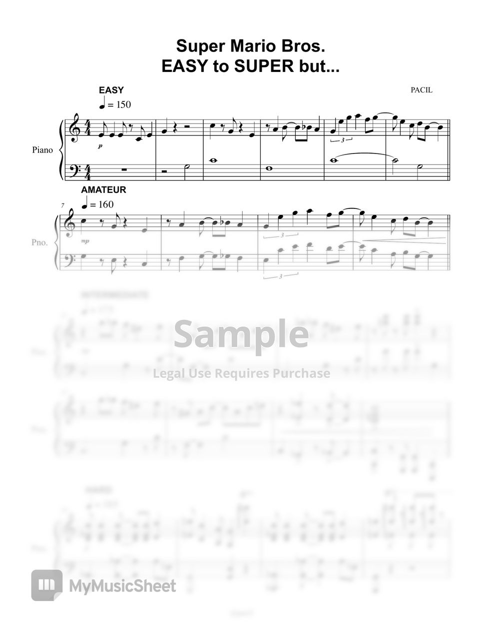 PACIL - 超级马里奥 | 简单 - 超级进化 악보 by PACIL