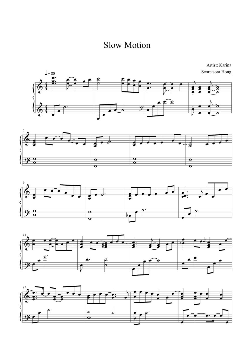 Karina - Slow Motion (Easy CM & AbM) Sheet by sora Hong