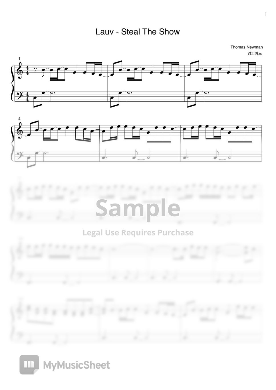 Lauv - Steal The Show (Elemental) Sheets by umpiano