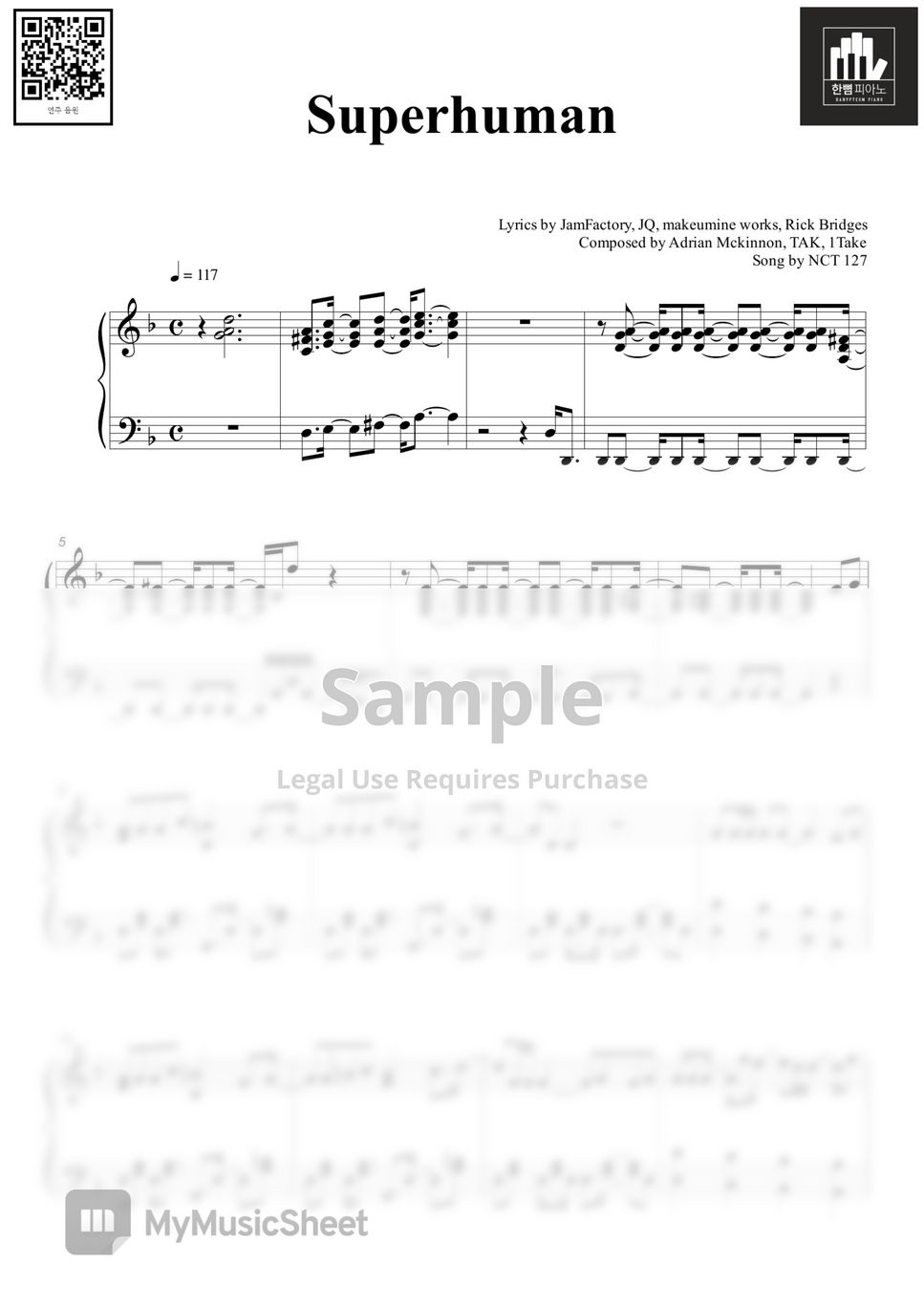 NCT 127 (엔시티 127) - Superhuman [PIANO COVER] Sheets