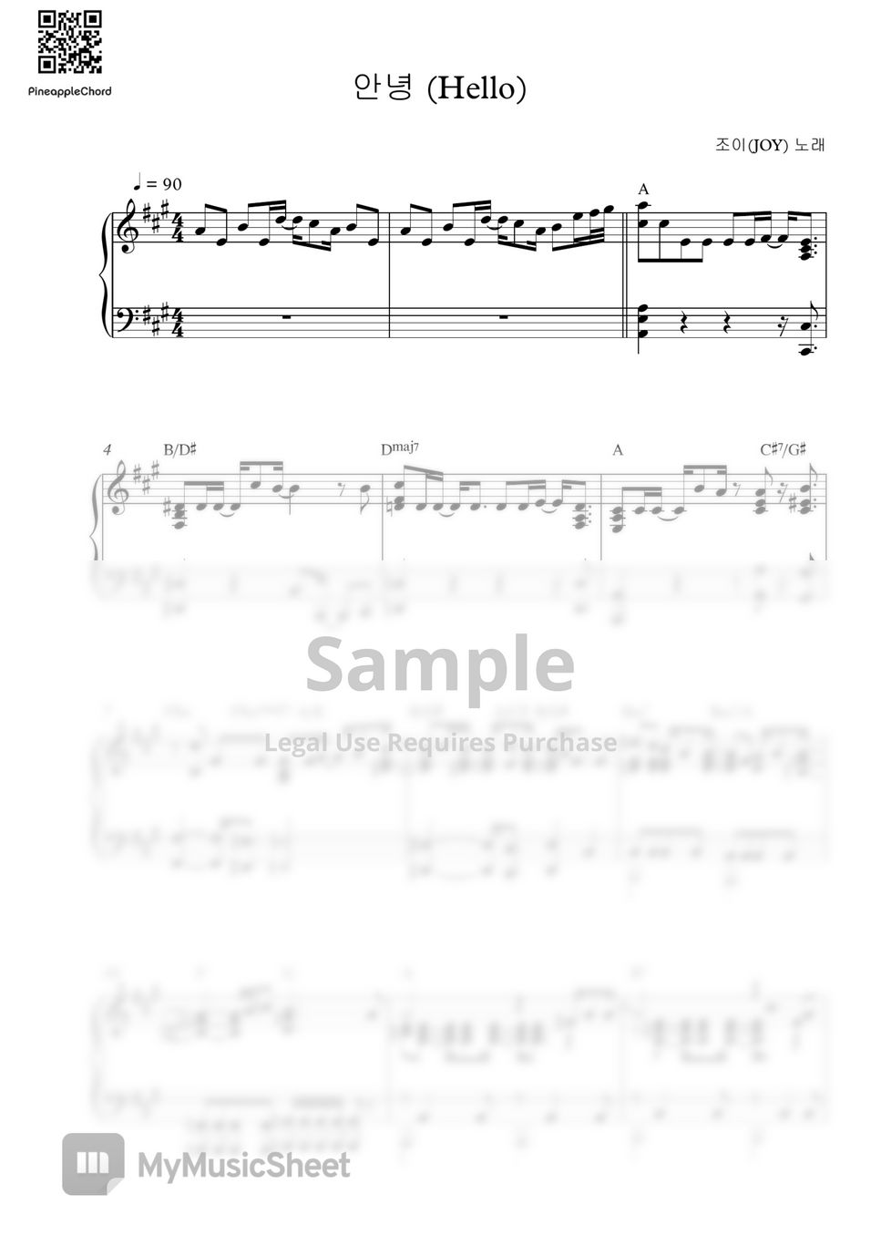 JOY - Hello(안녕) (Pop Arranged) Hoja by Pineapplechord