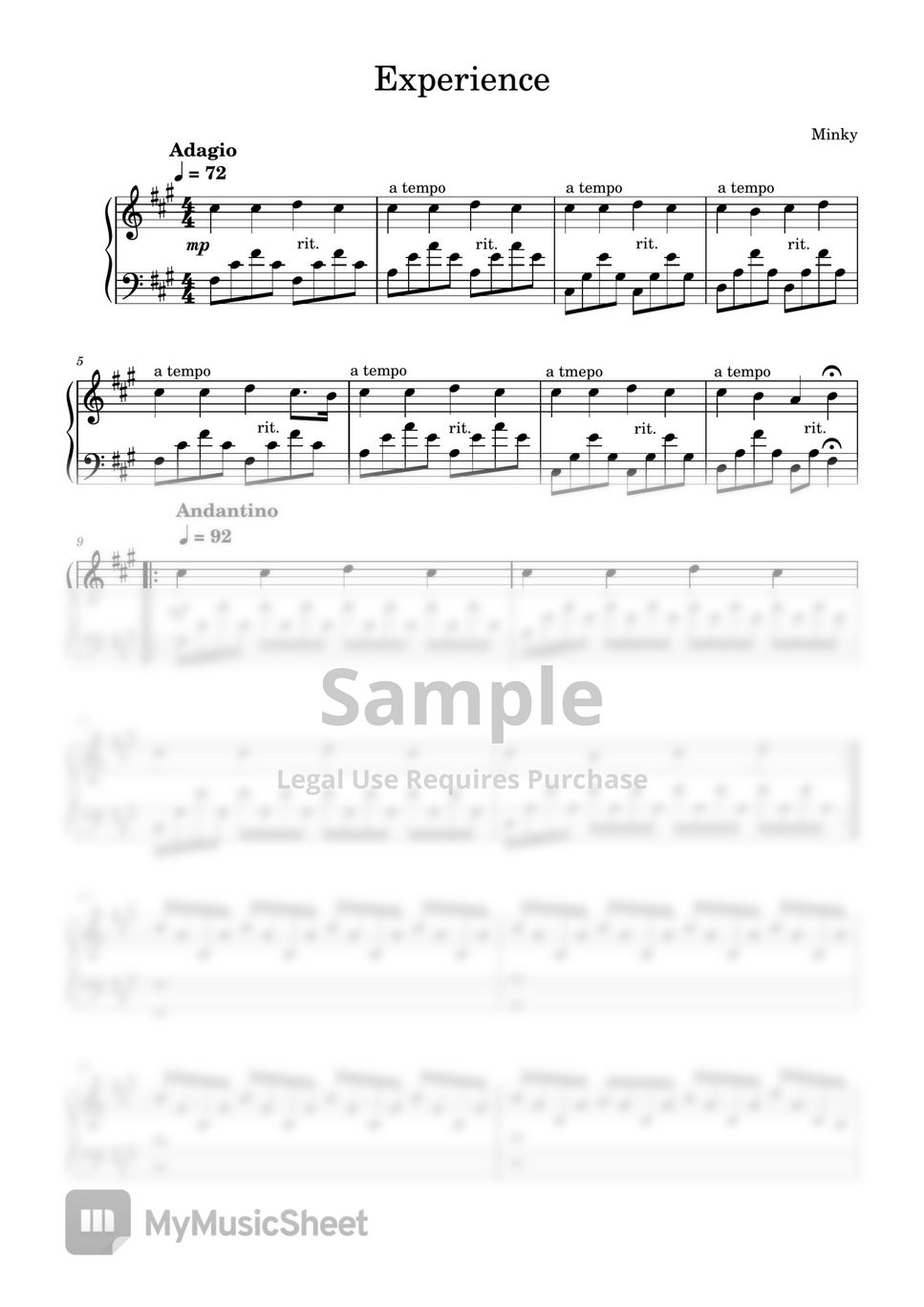 Ludovico Einaudi - Experience Sheets by Minky