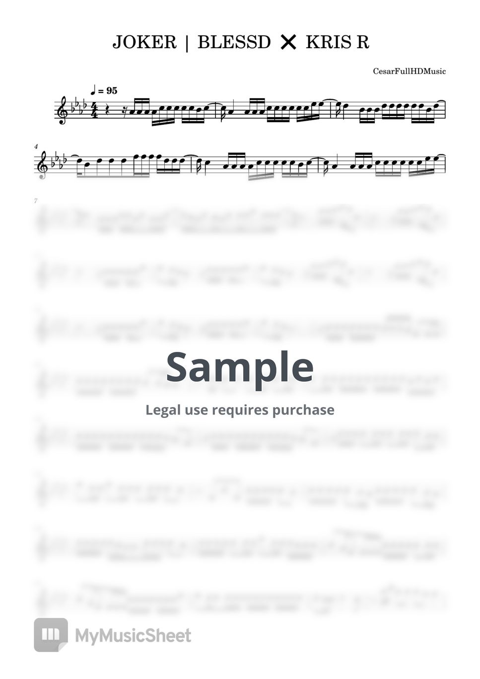 BLESSD KRIS R - JOKER Sheet Music