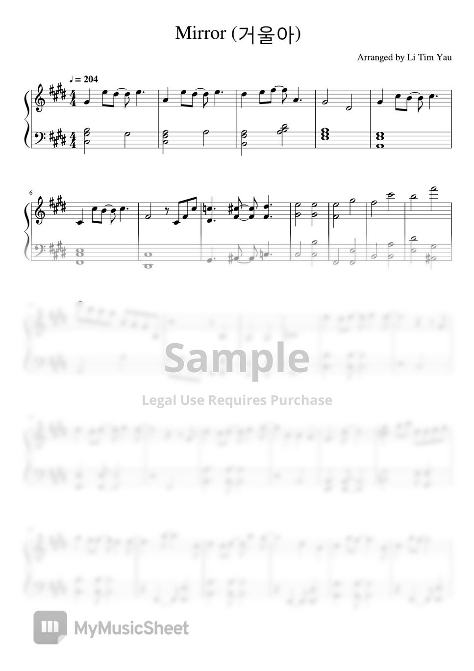 VIVIZ (비비지) - Mirror (거울아) (Piano Cover) Partitura by Li Tim Yau
