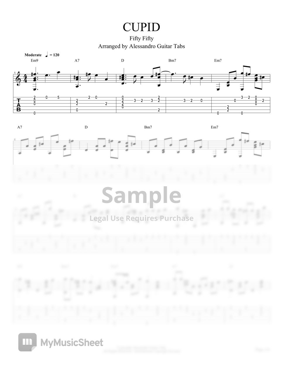 Fifty Fifty - Cupid (Fingerstyle Guitar Cover) Hoja by Alessandro ...