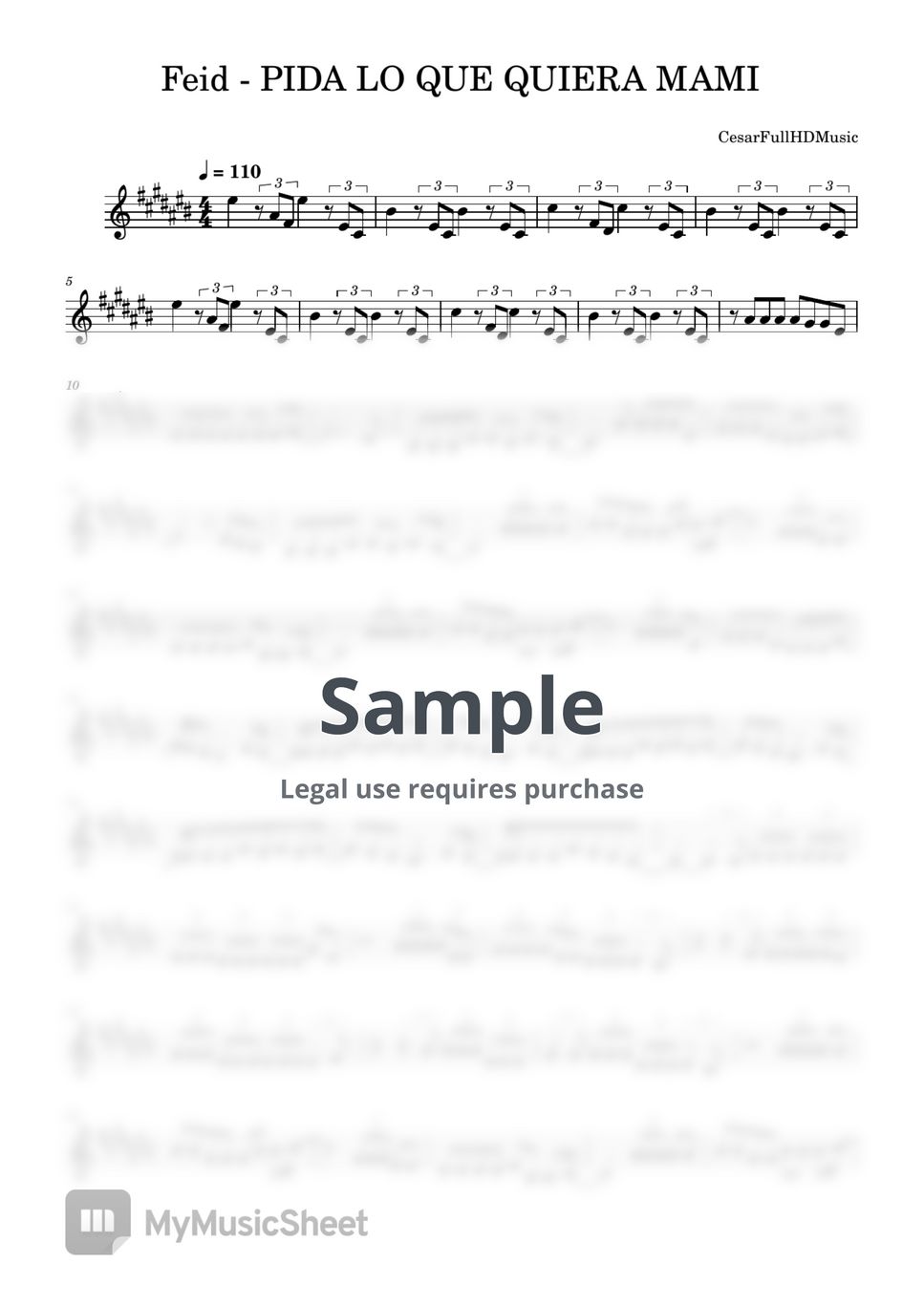 Feid - PIDA LO QUE QUIERA MAMI Sheets