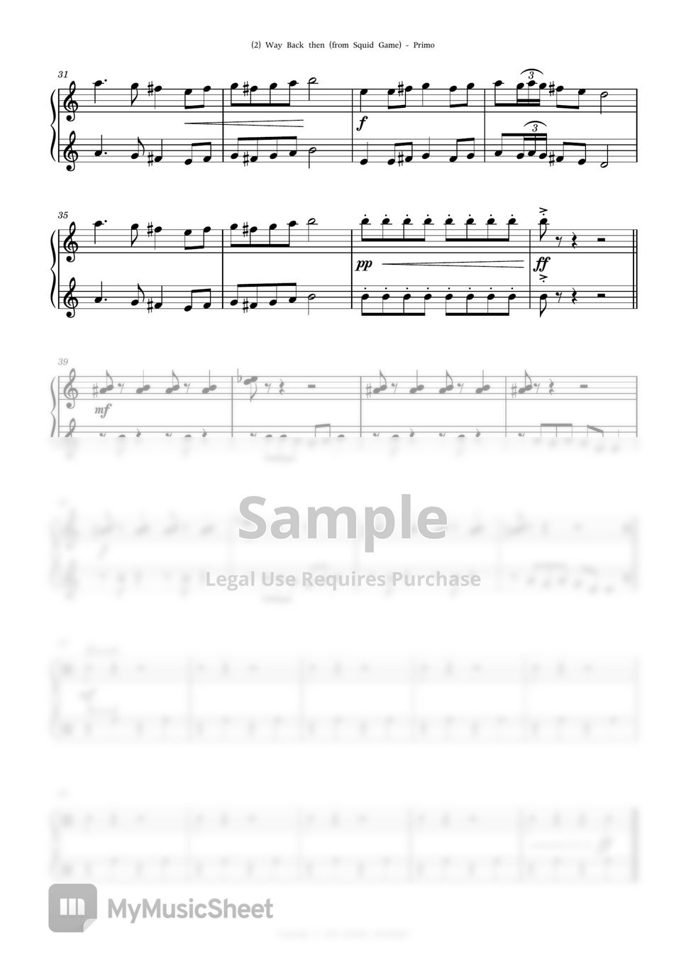 jung jaeil - Way Back then (Piano Duet) (Squid Game soundtrack ...