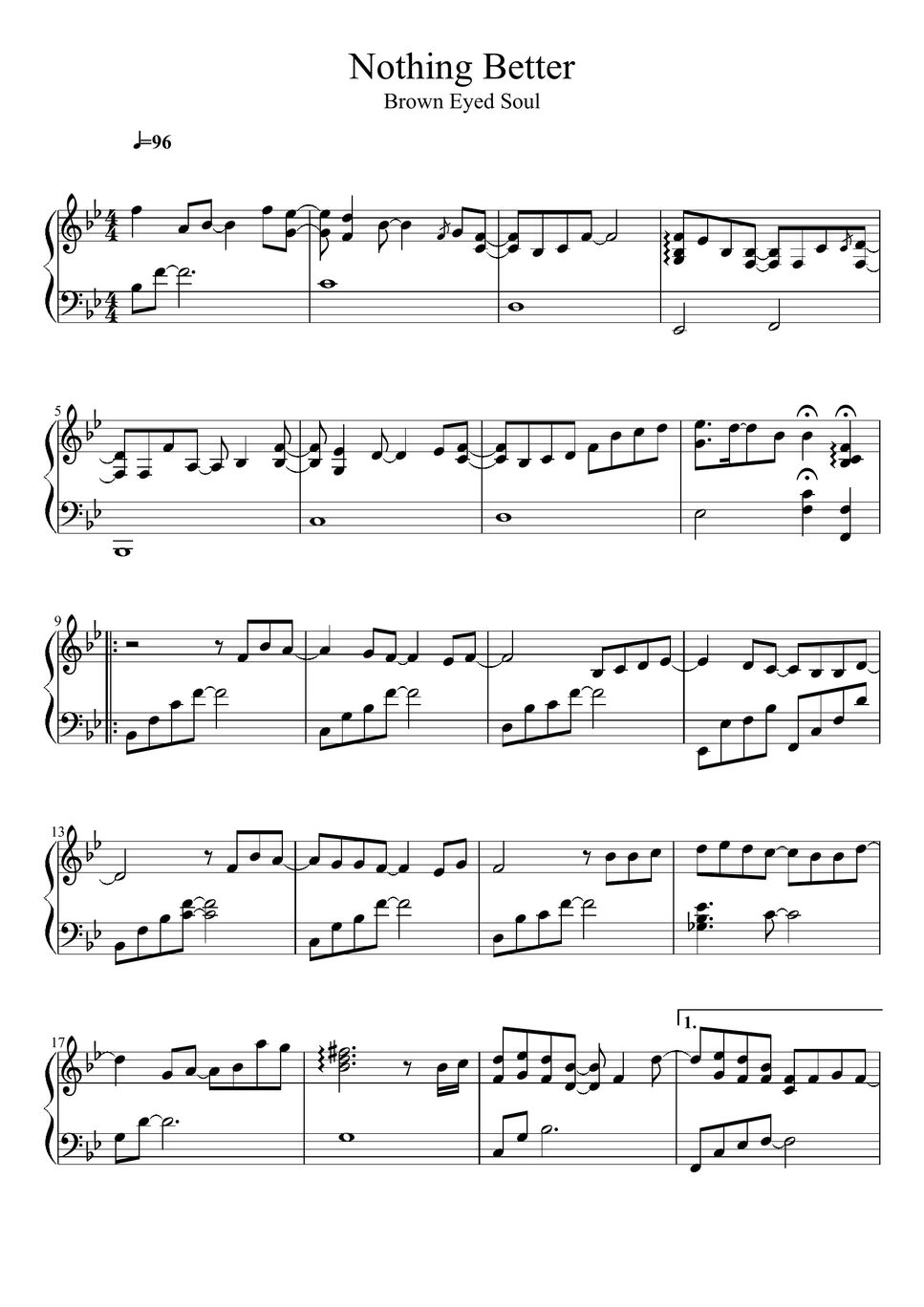 Brown Eyed Soul - Nothing Better 曲谱 by Henry William