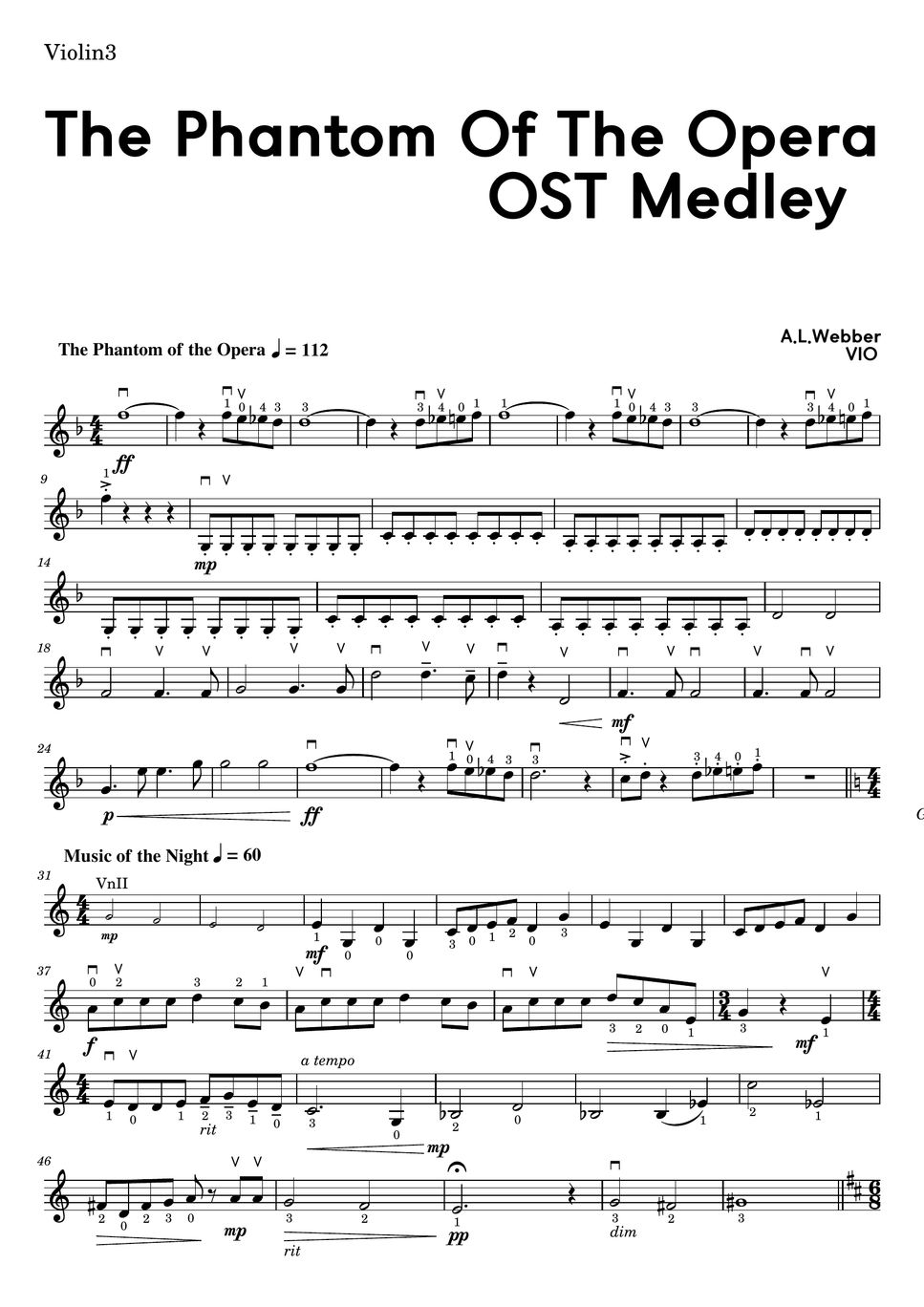 Andrew Lloyd Webber - The Phantom Of The Opera OST Medley (for 4 Violin ...