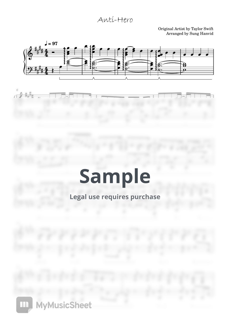 Taylor Swift - Anti-Hero Sheets by Sung Hanvid