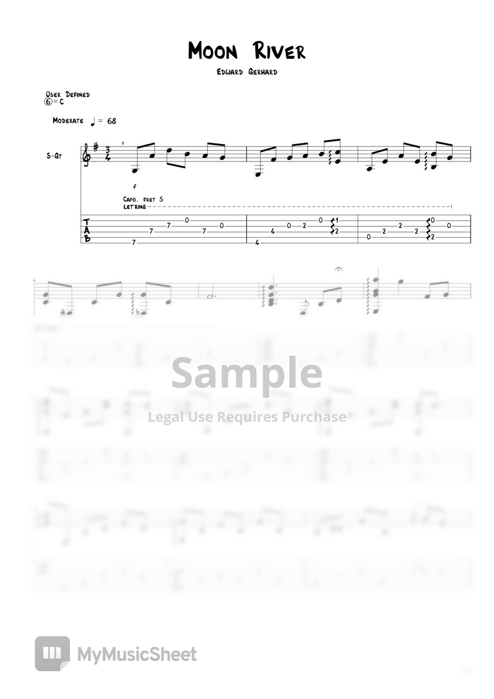 Guitar Chords For Moon River